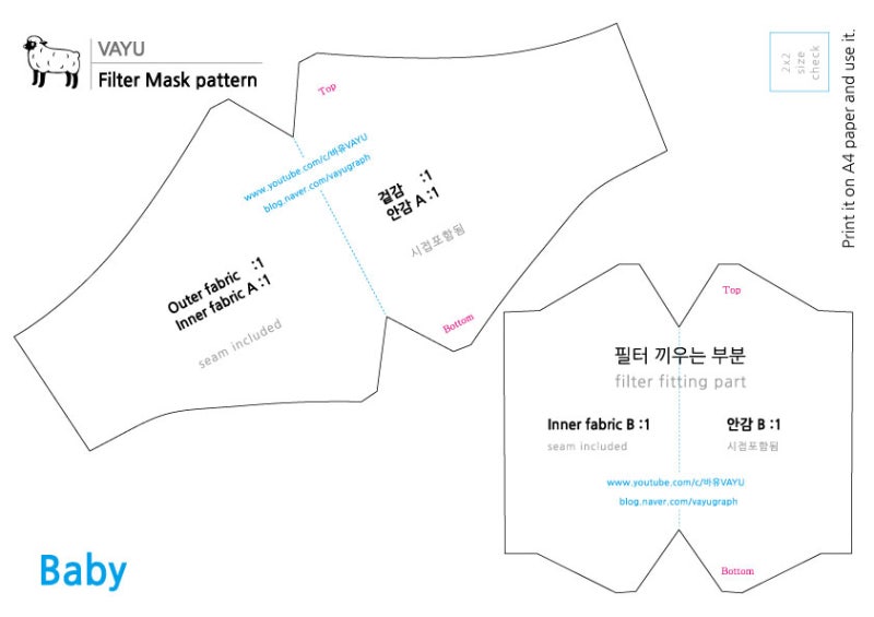 [온가족패밀리 사이즈]마스크 패턴 공유해 드려요-(빅사이즈 마스크 패턴 포함) : 네이버 블로그