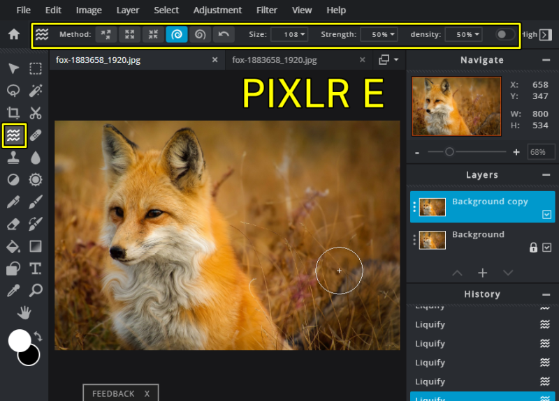 PIXLR X 픽슬러 Liquify(픽셀유동화)기능으로 눈 크게, 사진 보정하기 : 네이버 블로그