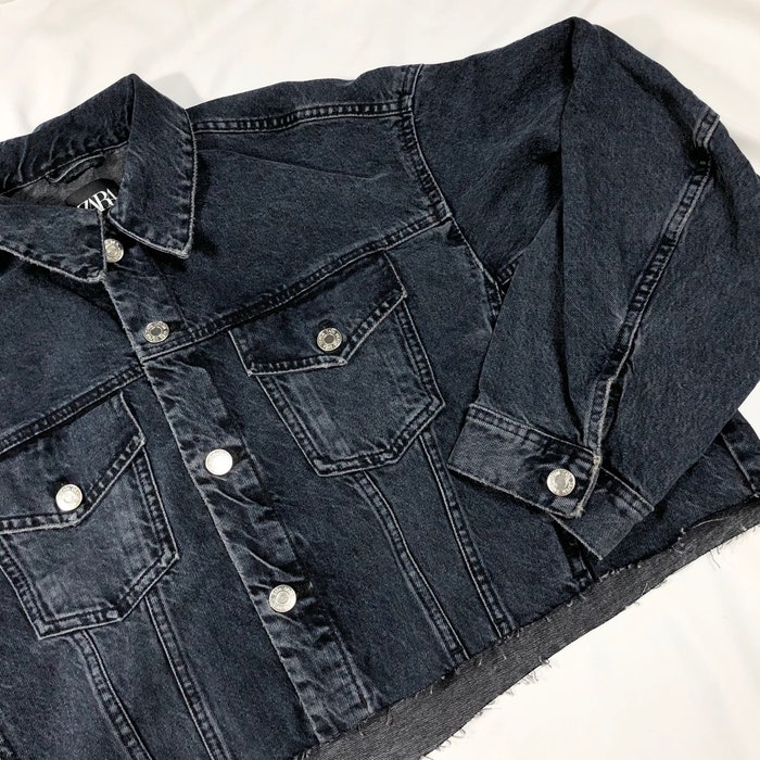 트렌디한 핏의 여성 크롭 데님자켓 Zara 오버사이즈 데님 크롭 점퍼 딥 블루 5252076 네이버 블로그