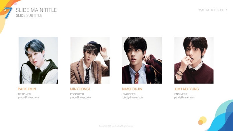 [무료 PPT 템플릿 다운] 방탄소년단(BTS) PPT 템플릿 - a7