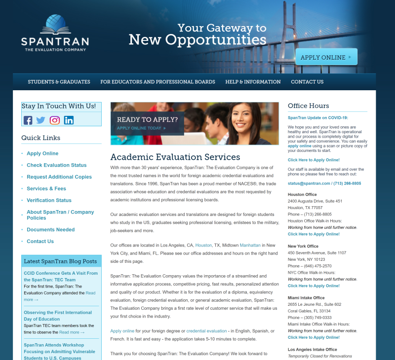 [미국유학] Spantran 성적표 공증 안내 / Spantran The Evaluation Company / 미국유학 성적표 ...