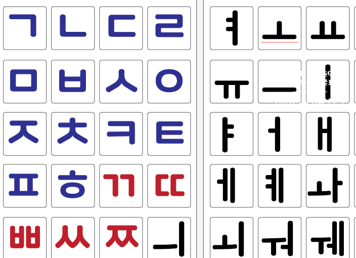 엄마표 한글카드 자음, 모음카드 양식만들었어요.(파일첨부) : 네이버 블로그