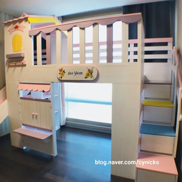 B 370 프리티 어린이 벙커침대 로 동화같은 여자 아이방 꾸미기 여아방 인테리어 아동 이층침대 네이버 블로그