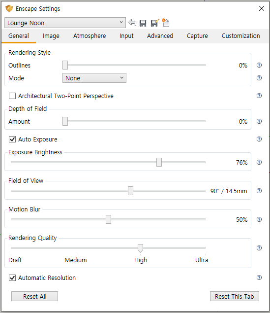 #4 Enscape Rendering Setting (엔스케이프 렌더 세팅), 엔스케이프 독학 : 네이버 블로그
