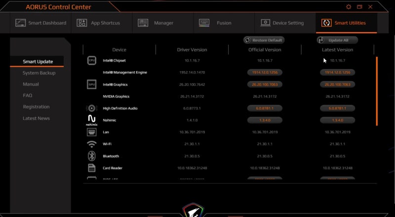 Aorus Control Center를 알아보자. (기가바이트 노트북, 어로스 컨트롤센터) : 네이버 블로그