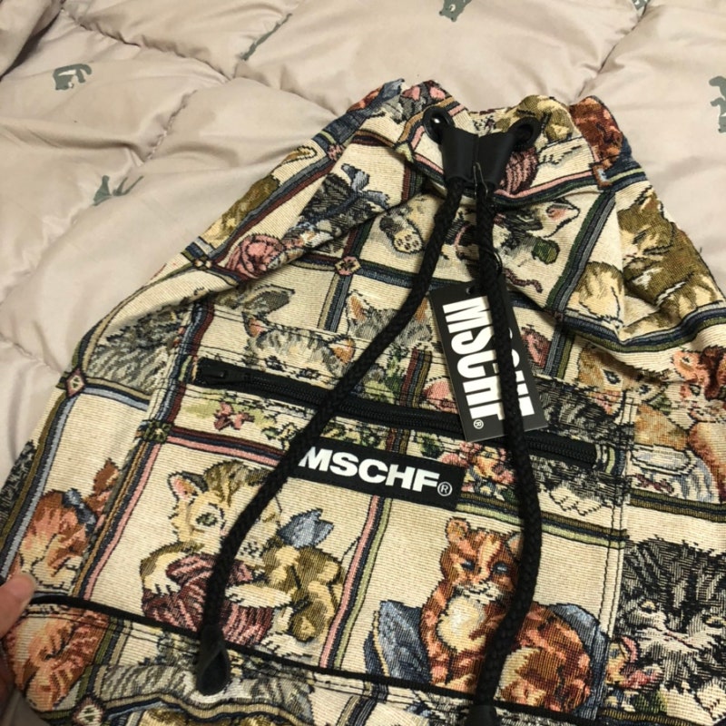 [mschf] CAT DRAWSTRING BACKPACK / 미스치프 고양이 백팩 : 네이버 블로그