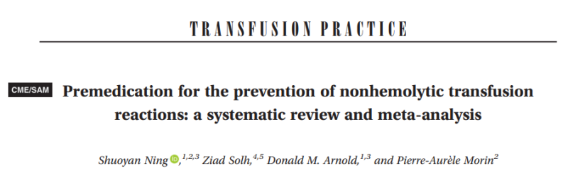 Premedication ineffective in preventing febrile nonhemolytic ...