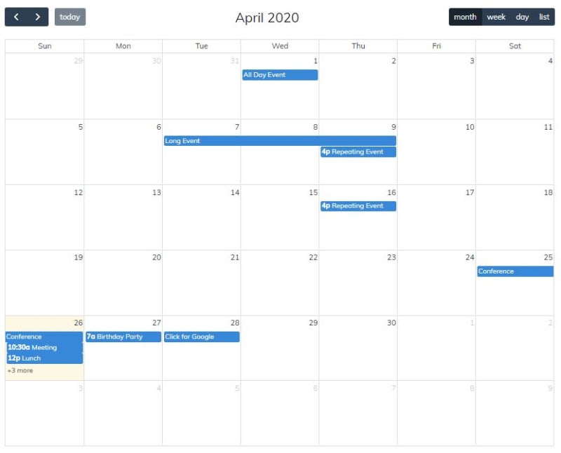 Fullcalendar 캘린더 라이브러리 기본 사용법 : 네이버 블로그