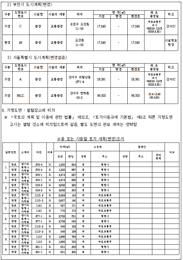 광명∼서울 고속도로 민간투자사업 도로구역결정변경 토지세목변경 및 지형도면변경 네이버 블로그