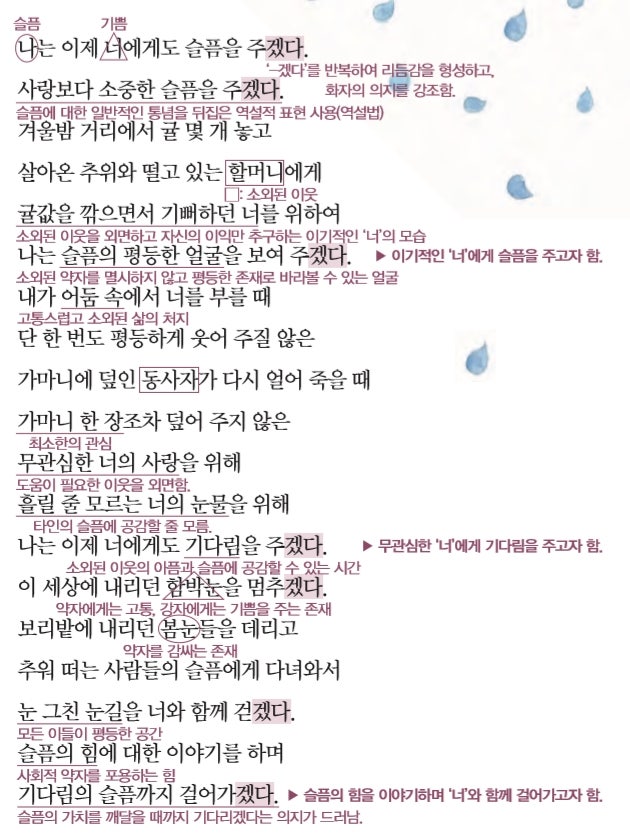 슬픔이 기쁨에게 해석 및 해석 내용핵심정리 정호승 네이버 블로그
