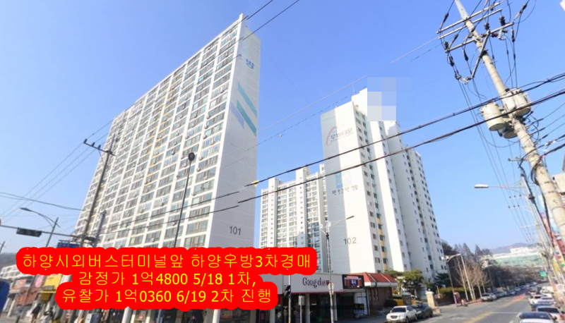 경산시아파트경매 경상북도 경산시 하양읍 금락리 하양3차우방타운 25평형20층 20200518 1차 0619 2차