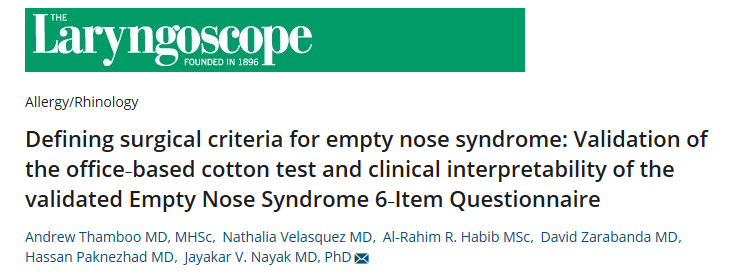 Empty Nose Syndrome (ENS)6-Questionnaire : 네이버 블로그