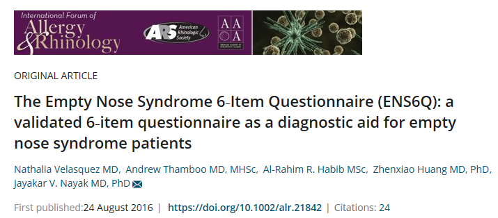Empty Nose Syndrome (ENS)6-Questionnaire : 네이버 블로그