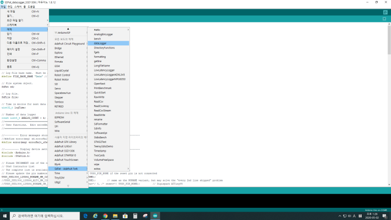 [SD card] SdFat Library + DataLogger + SSD1306 : 네이버 블로그