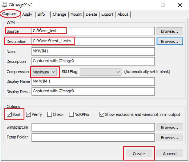 GimageX 사용 방법 : wim 파일 : 네이버 블로그