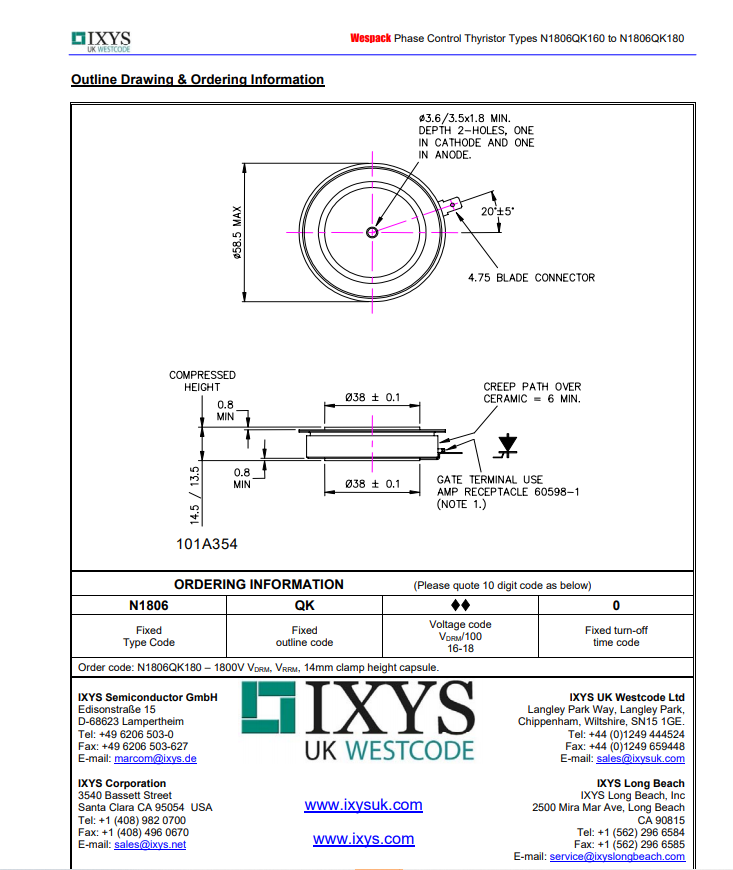 N1806QK160 특가판매점 NX058QK160 , IXYS UK WESTCODE : 네이버 블로그