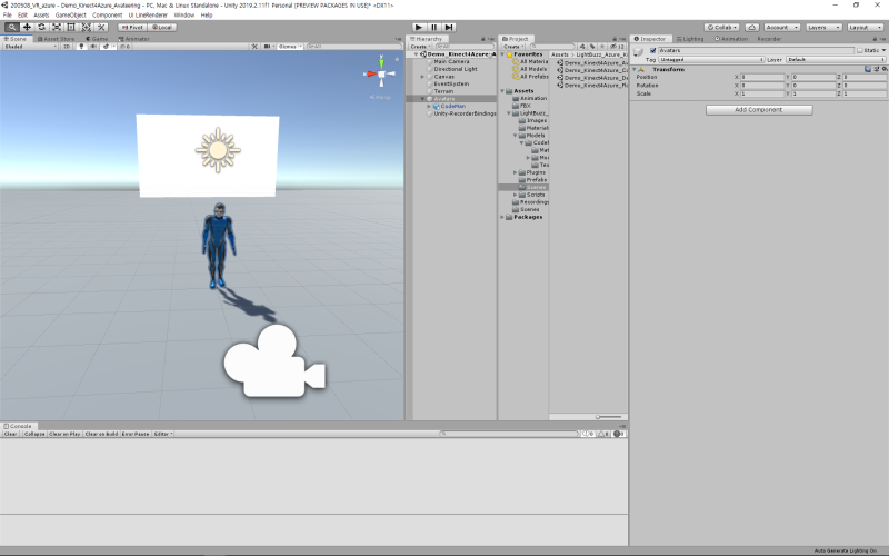 Azure kinect로 모션 캡쳐(unity)/Azure Kinect for Unity3D (Camera API + Body Tracking API) 에셋 사용법 ...