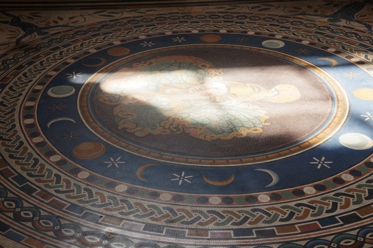 아에기스를 든 팔라스 아테나가 그려져 있는 로톤다 모자이크, 그리스 십자가의 방(Sala a Croce Greca), Pio ...