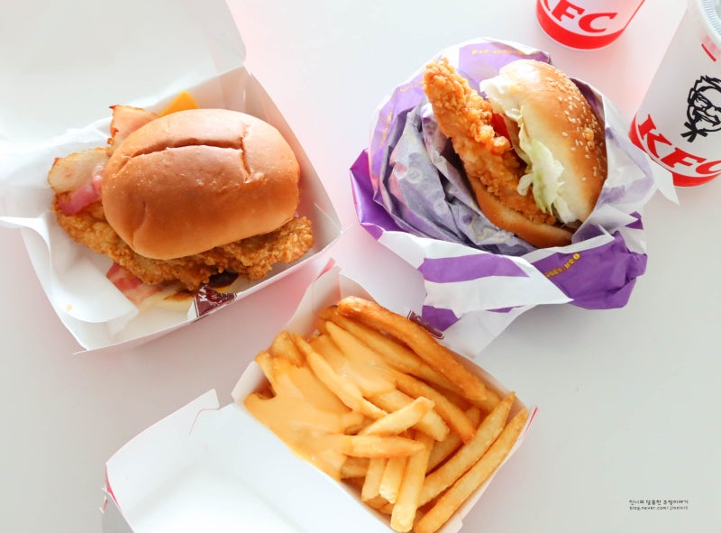 Kfc 더블치즈베이컨버거 신메뉴 직접 포장해서 사 먹은 후기 네이버 블로그