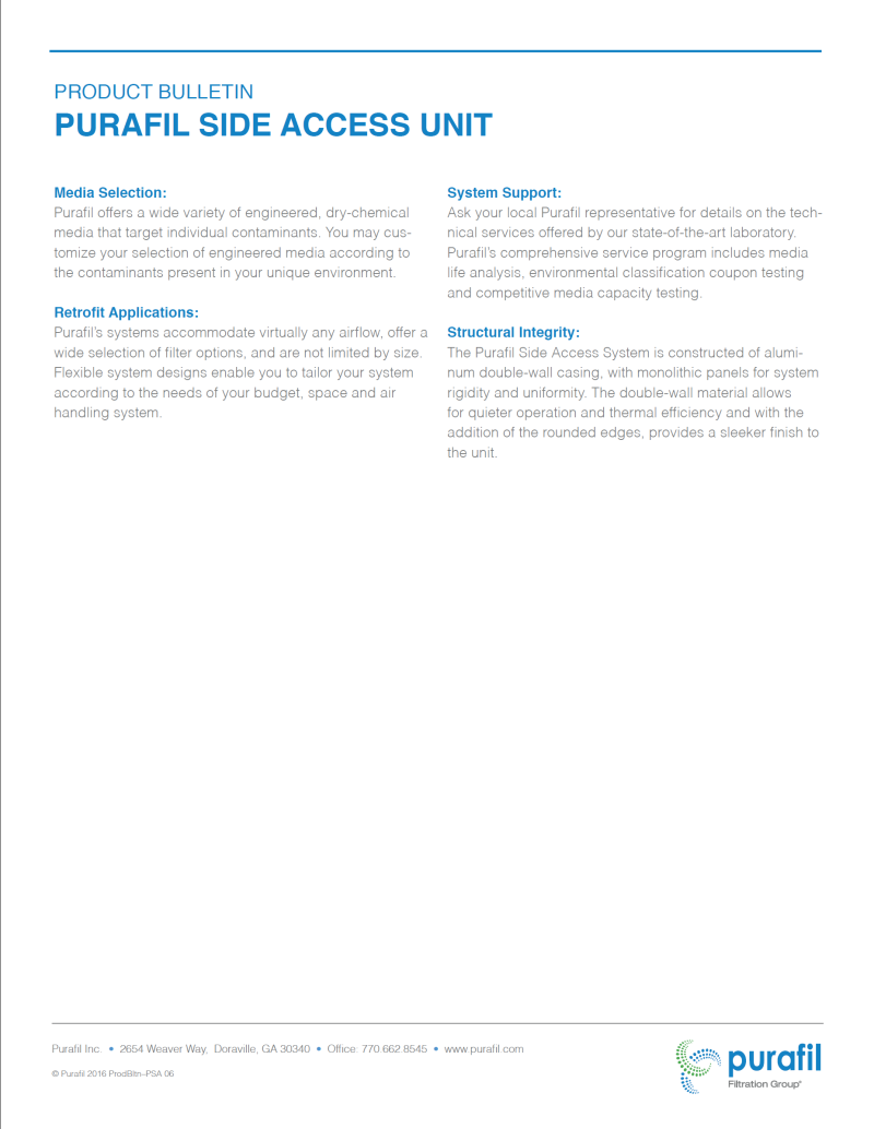 PURAFIL _ PSA (Purafil Side Access) 외부 오염 정도가 수 ppm이하인 경우에 적용 : 네이버 블로그