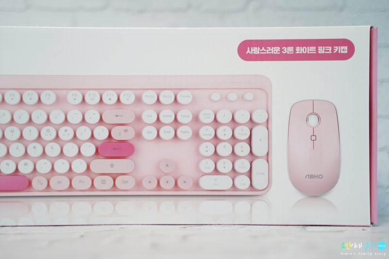 ABKO 러블리한 핑크빛 앱코 WKM01 무선키보드마우스 세트 : 네이버 블로그
