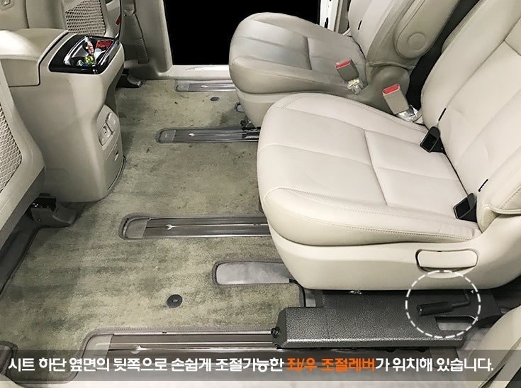 올뉴카니발 개조 더뉴카니발 하이리무진에도 적용 가능한 차박 개조4열 리클라이닝 시트 개조회전시트회전공간레일 By서원시트