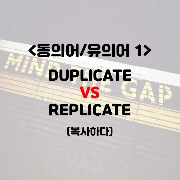 Duplicate VS Replicate : 복사하다 : 네이버 블로그