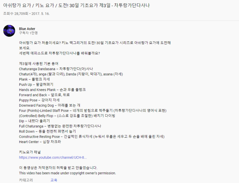 차투랑가 단다 아사나 영상 20개 네이버 블로그