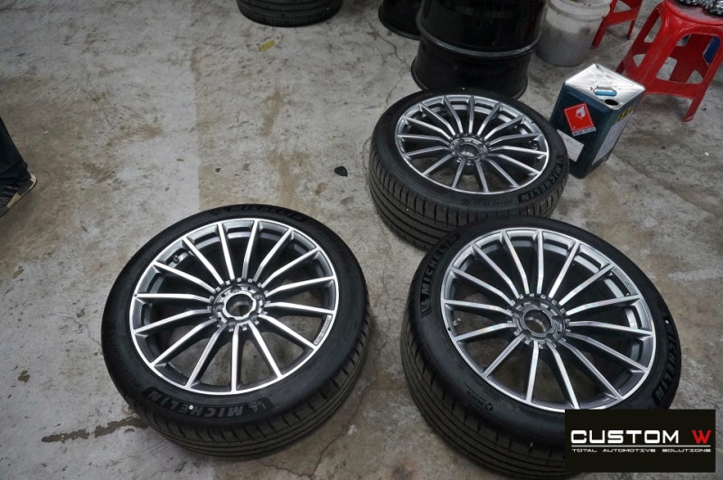 벤츠 Gt43 Amg 2대 작업 블랙유광 휠도색 골드 캘리퍼 도색 무광블랙실버 투톤 휠도색 골드 캘리퍼 도색 네이버 블로그
