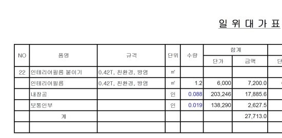 [실내건축일위대가]인테리어필름 붙이기 일위대가 2020년 상반기 네이버 블로그