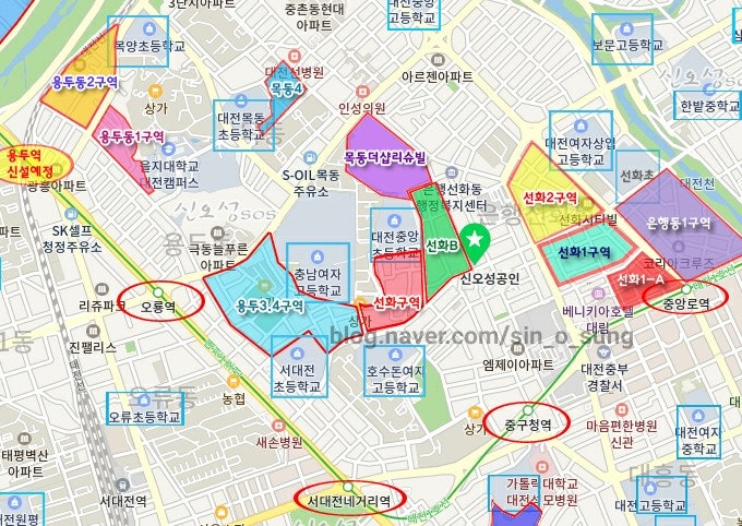 대전 재개발 중구 선화동·용두동 일대 정비사업 활발 재개발 지도로 사업내용 알아보기 네이버 블로그