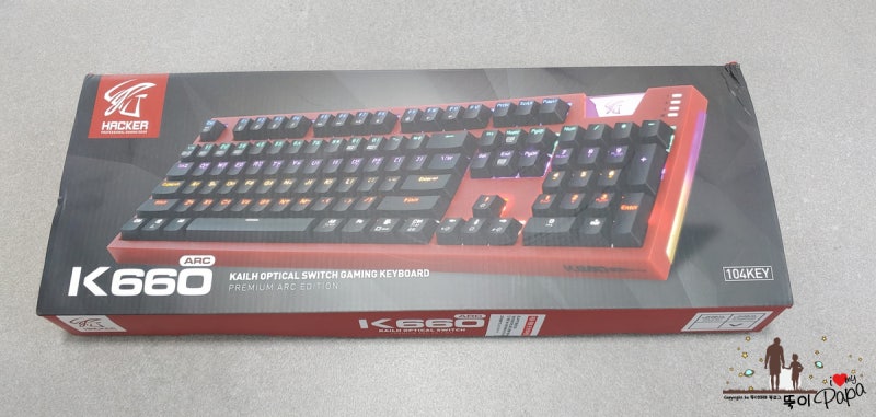 [리뷰] 앱코 해커 K660 ARC 프리미엄 카일광축 게이밍 키보드 : 네이버 블로그