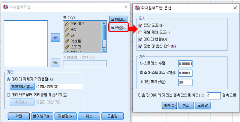 SPSS 다차원 척도법(MDS: MultiDimensional Scaling)- ALSCAL을 통한 포지셔닝 맵 -인지공학 ...