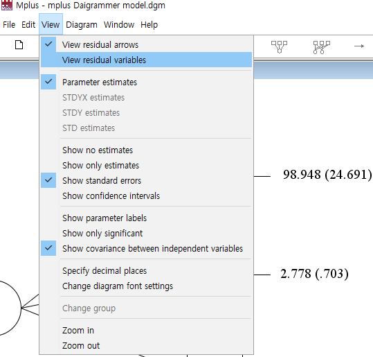 Mplus에서 syntax가 아닌 Diagram이용한 구조방정식 모델 그리는 방법 - 박중희 인지과학 통계 : 네이버 블로그