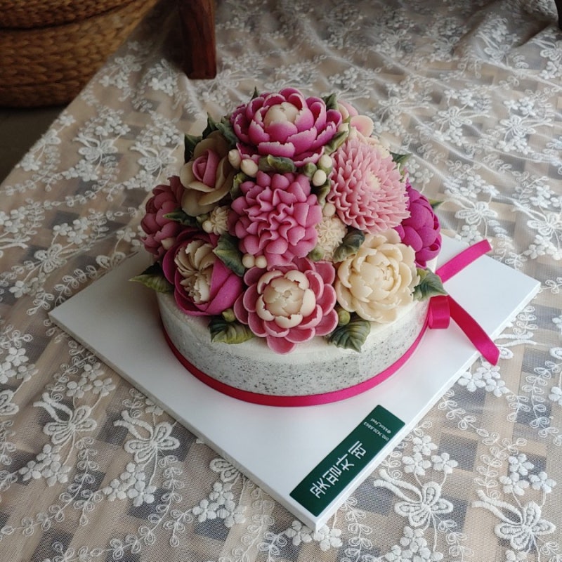 대전앙금플라워떡케이크~ 2호 흑임자설기 돔형입니다💐 네이버 블로그