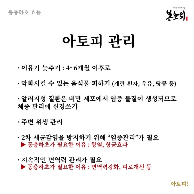 아토피에 좋은 식품 동충하초 효능논문개념 네이버 블로그