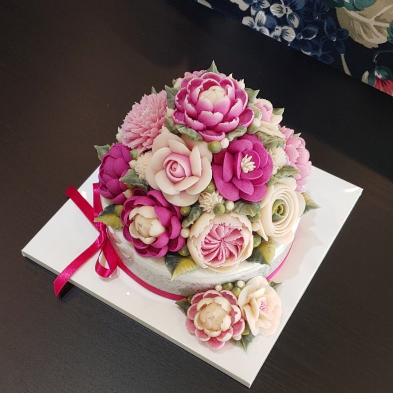 대전앙금플라워떡케이크~ 2호 흑임자설기 돔형입니다💐 네이버 블로그