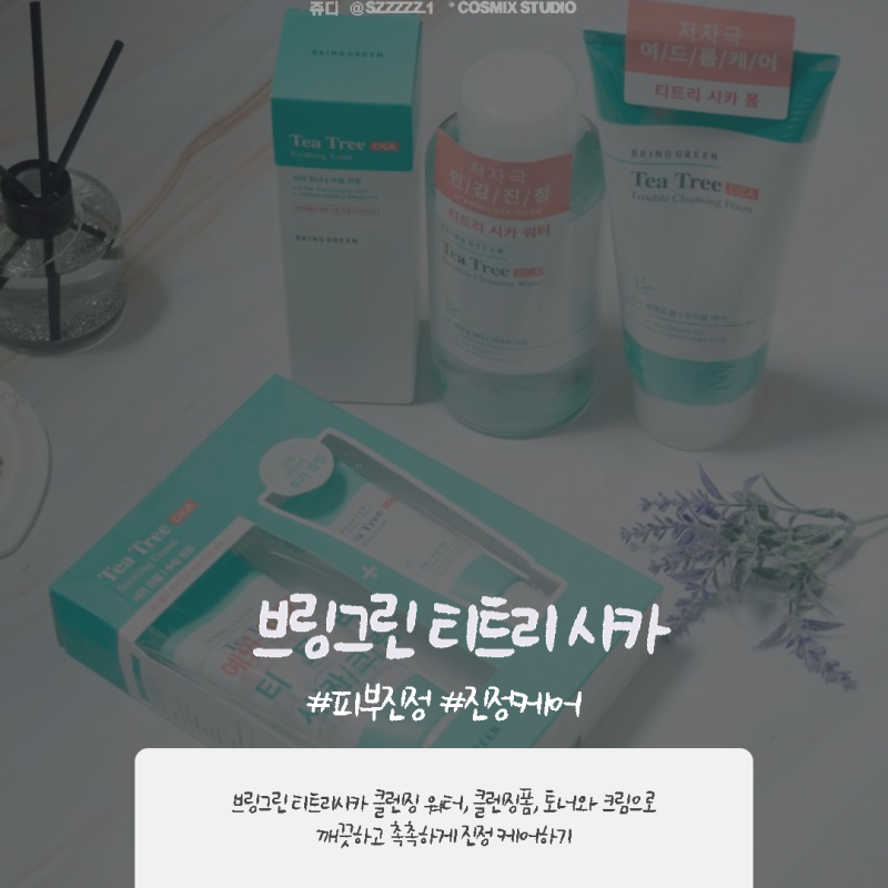 여드름피부 클렌징 올리브영 추천템 브링그린 티트리 시카 라인 네이버 블로그