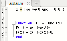 MATLAB 매트랩 공부하기 : 비선형 연립방정식 풀기 fsolve : 네이버 블로그