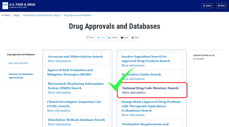 FDA 등록 여부, NDC 코드번호 조회 확인하기 : 네이버 블로그