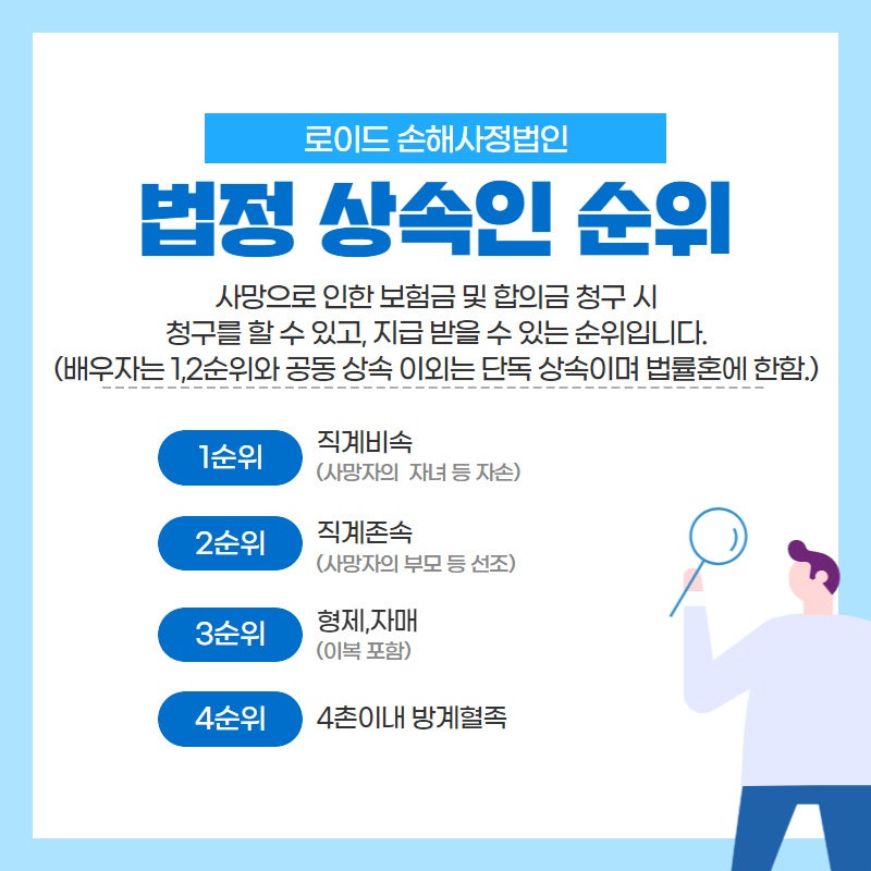 사망보험금 사망합의금 법정상속인 순위 네이버 블로그