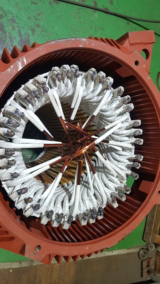 현대고압모터수리 과정 550kw4606600v 중고모터수리 네이버 블로그