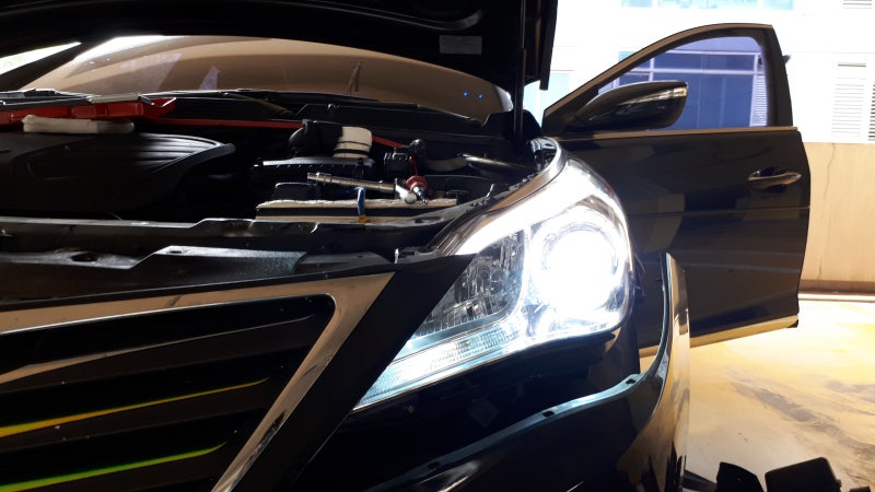 그랜저 HG LPI HID 헤드라이트 황변으로 통교체하다. - a3