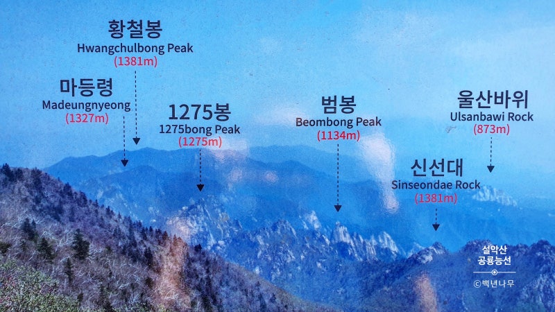 설악산 종주 당일치기 코스 오색 대청봉 희운각대피소 공룡능선 신선대 1275봉 큰새봉 나한봉 마등령