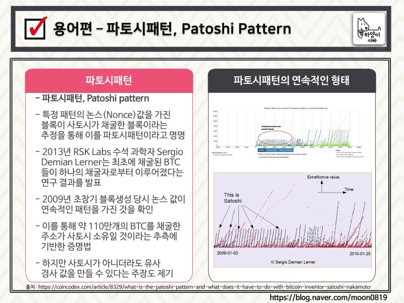 암호화폐 용어 – 파토시패턴(Patoshi Pattern) 뜻, 의미 : 네이버 블로그