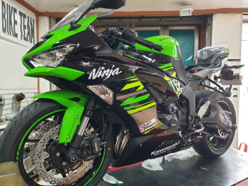 가와사키 닌자 ZX6R 636 오스틴레이싱 GP1R 구조변경 에보텍 슬라이더 GBRACING 엔진가드장착 PNS바이크샵 ...