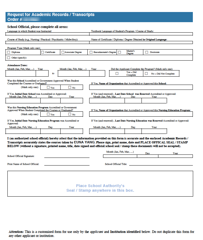 [CGFNS] Transcript Validation Form 관련 절차 : 네이버 블로그