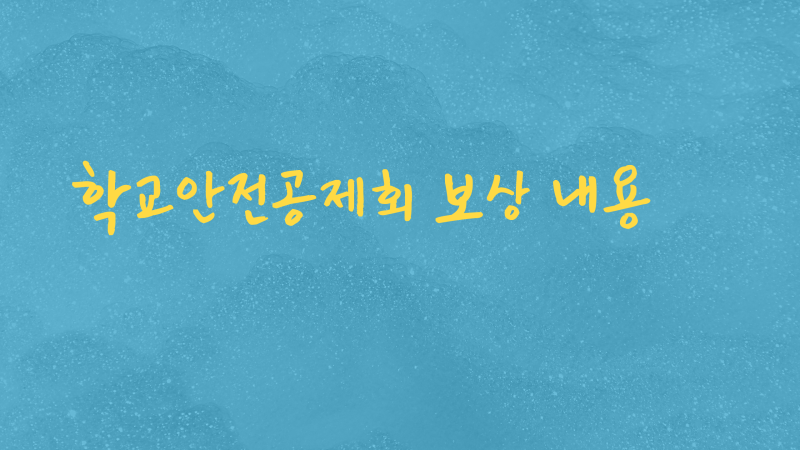 민간보험과 중복보상이 가능한 학교안전공제회 보상내용 네이버 블로그
