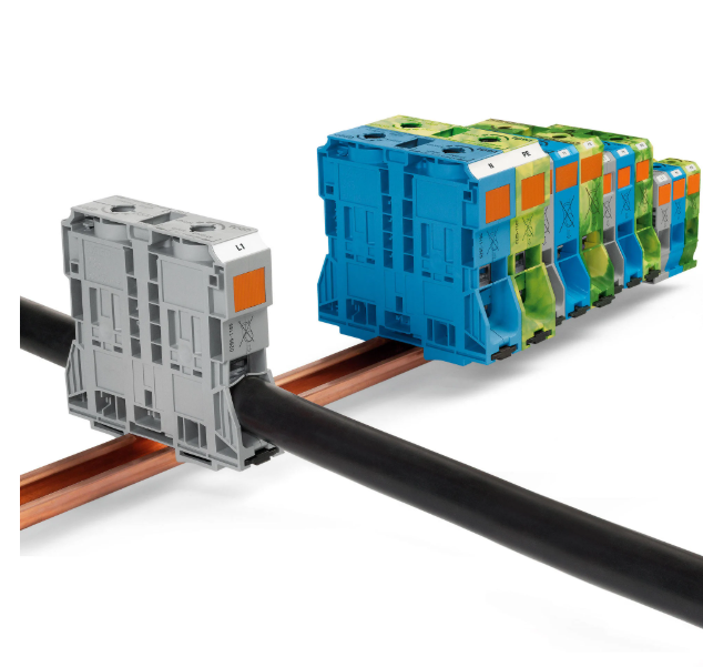 전기 연결(ELECTRICAL INTERCONNECTIONS)레일 취부 단자대 완벽한 조임력의 대전류, 레일 취부 단자대 ...