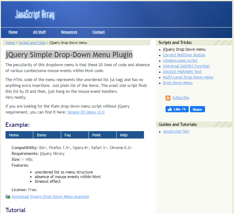 jQuery Simple Drop-Down Menu Plugin - 제이쿼리 드롭다운 메뉴 플러그인 : 네이버 블로그